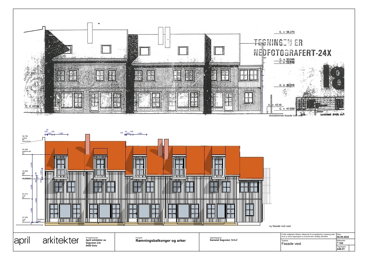 April Arkitekter - Rømningsbalkonger rekkehus